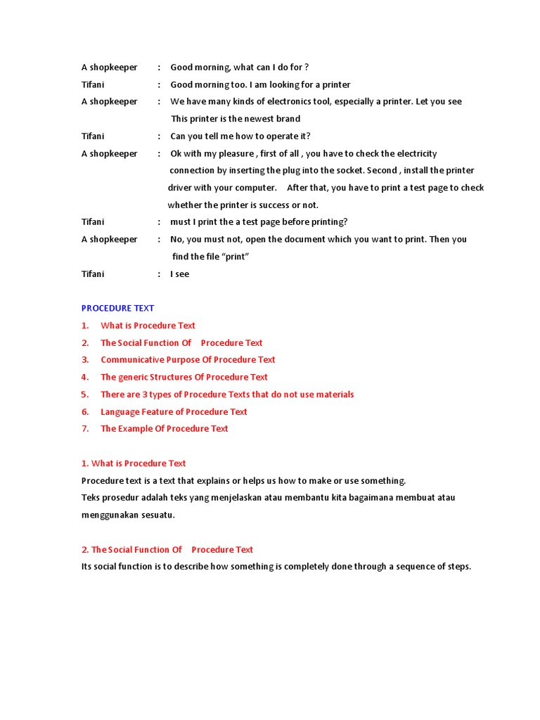 Procedure Text | PDF | I Phone | Printer (Computing)