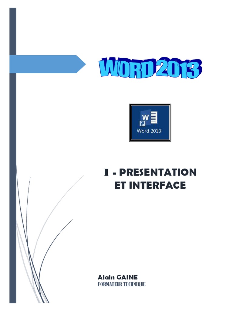 Présentation de l'interface Word 2013 | PDF | Microsoft Word ...