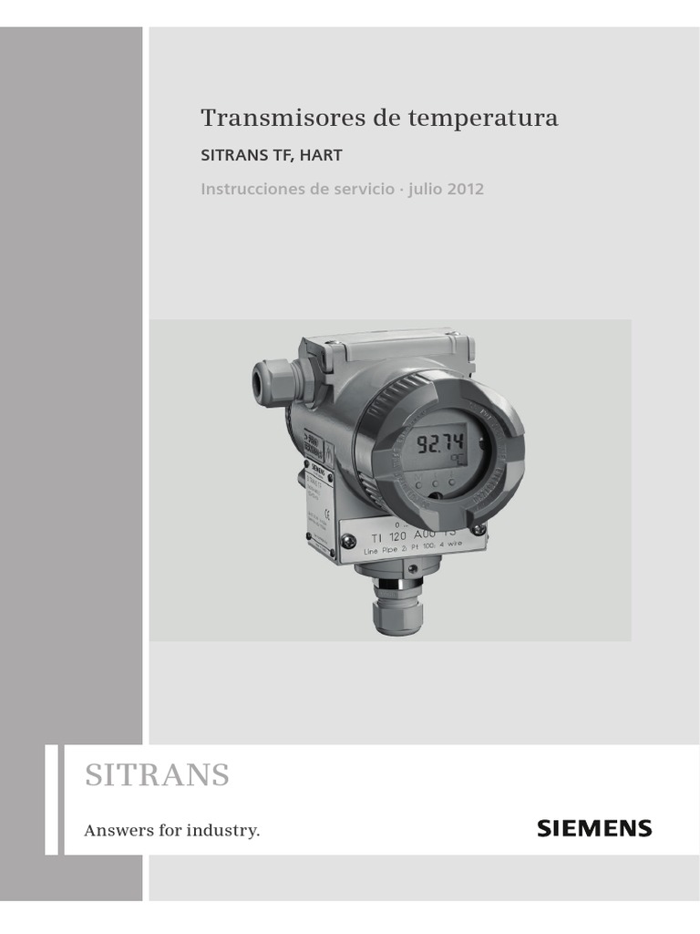 Transmisor de Temperatura Sitrans TF 7NG3136 | PDF | Par termoeléctrico | Software
