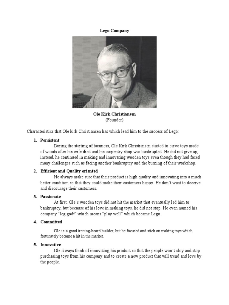 Ole Kirk Christiansen's Success Traits | PDF