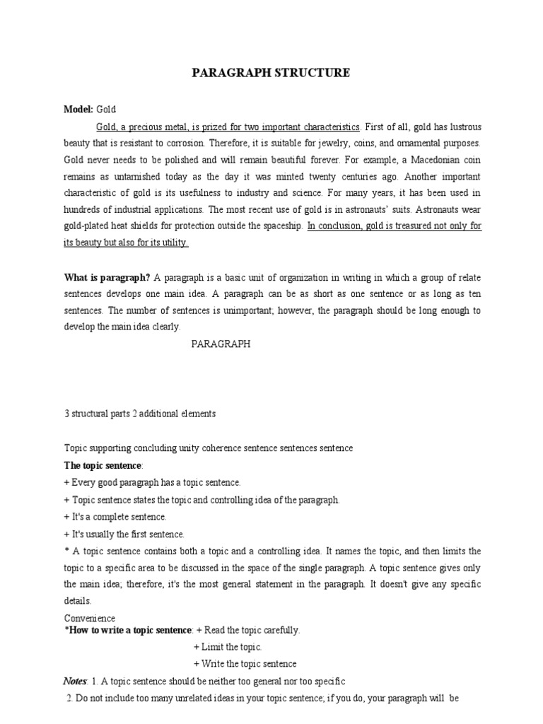 Paragraph Structure | PDF | Extraversion And Introversion | Sentence ...
