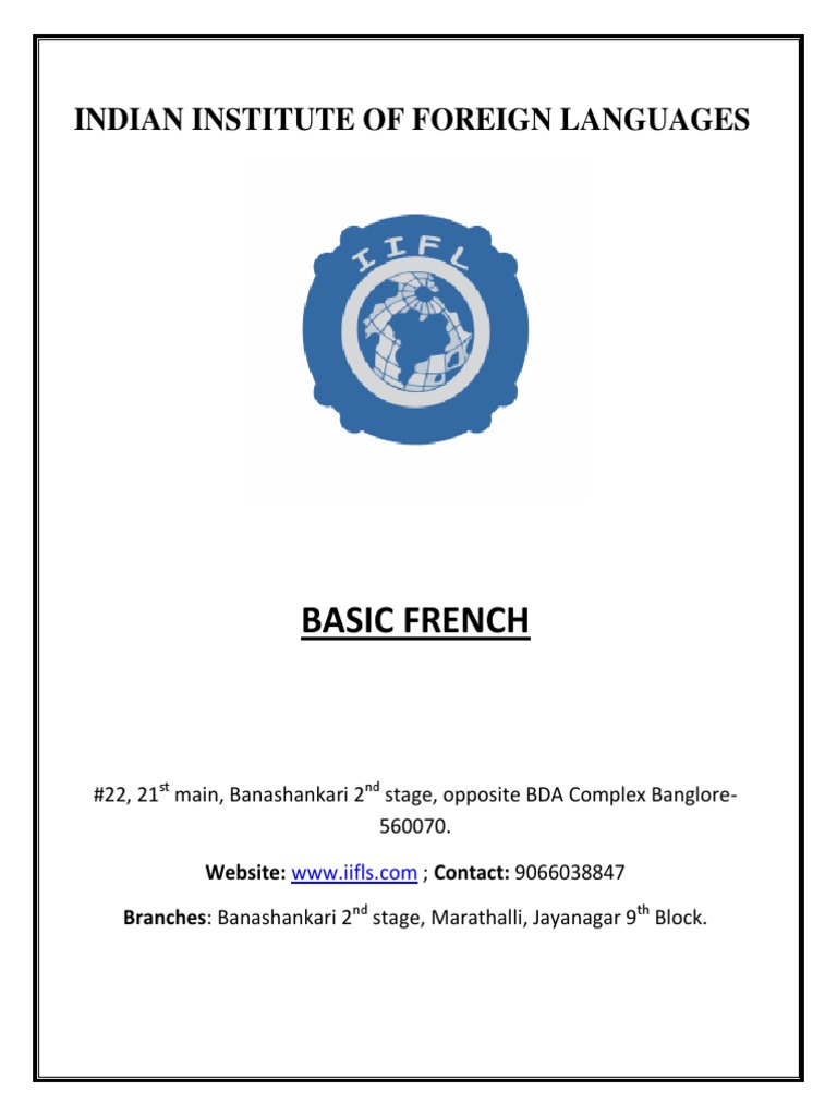 French Basic Book | PDF | Grammatical Gender | Verb