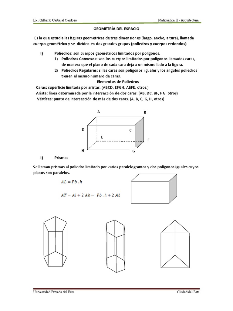 Prisma y Pirámide (Áreas) | PDF | Geometría Convexa | Geometría del plano euclidiano