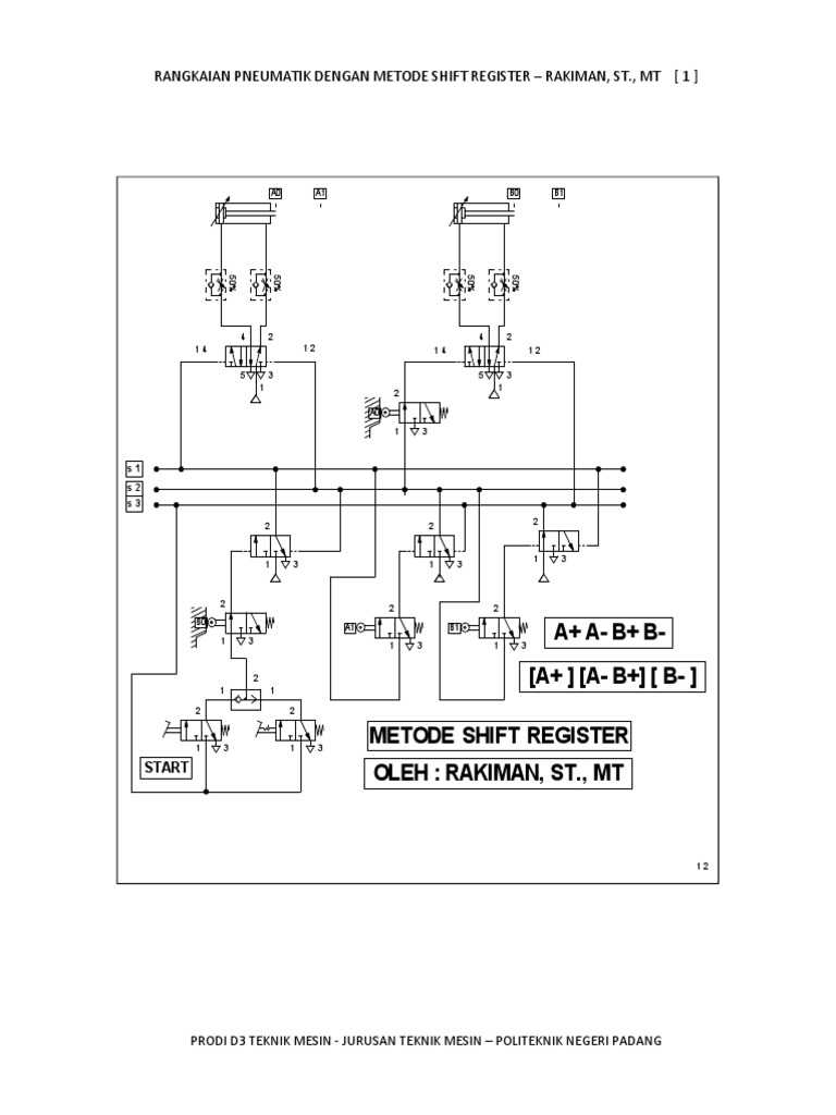 Rangkaian Pneumatik Dengan Metode Shift Register 3 Busbar Dan 4 Busbar | PDF