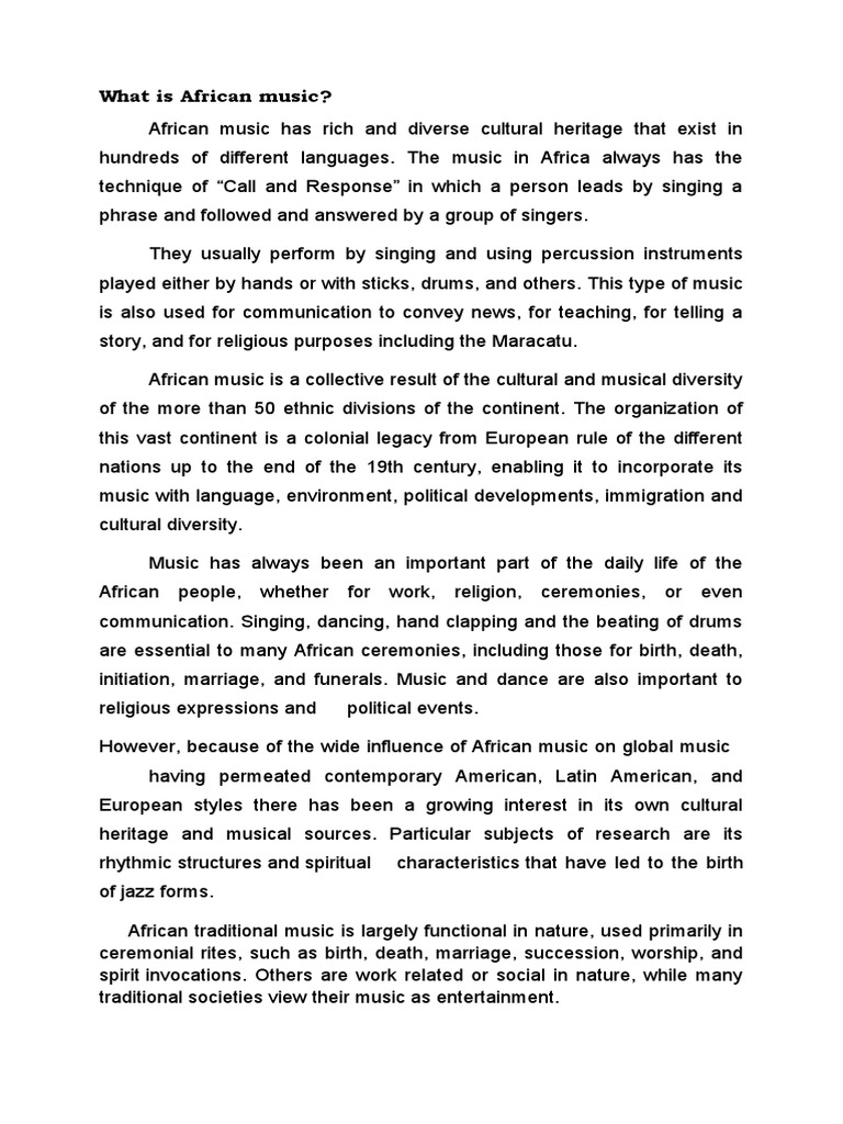 African Music: Rhythms and Heritage | PDF | Dances | Jazz