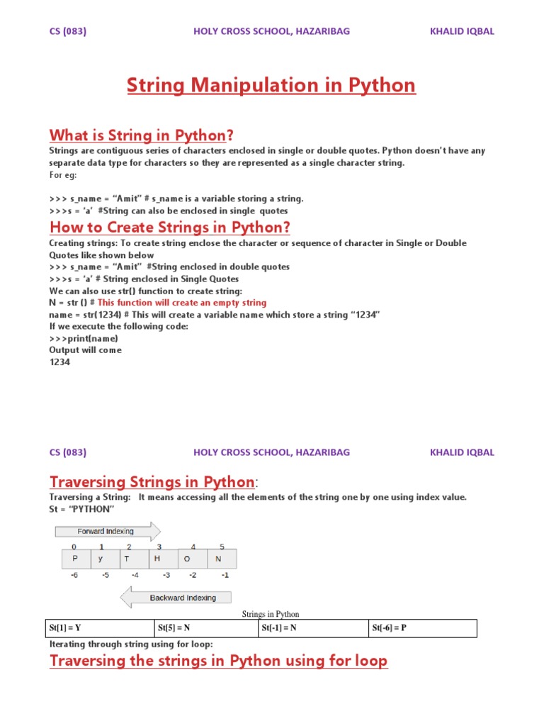CS - String Manipulation in Python | PDF | String (Computer Science) | Letter Case