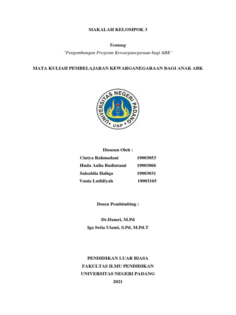 "Program Kewarganegaraan ABK" | PDF