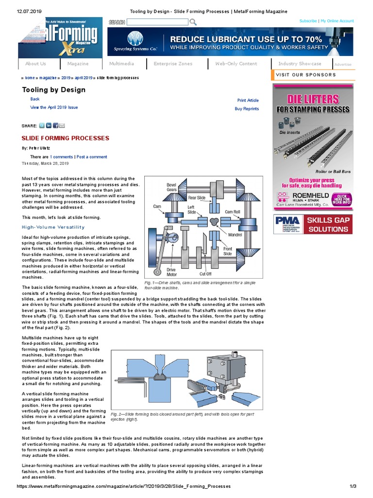 Tooling by Design - Slide Forming Processes - MetalForming Magazine ...