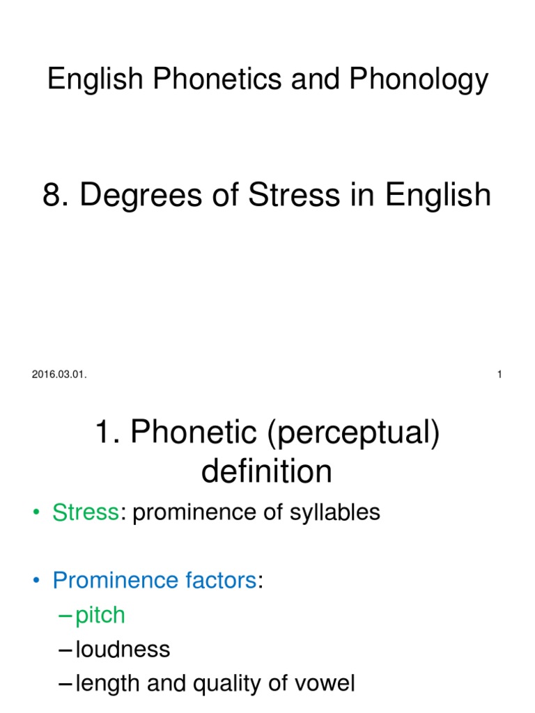 English Phonetics and Phonology 08 | PDF | Stress (Linguistics) | Human ...