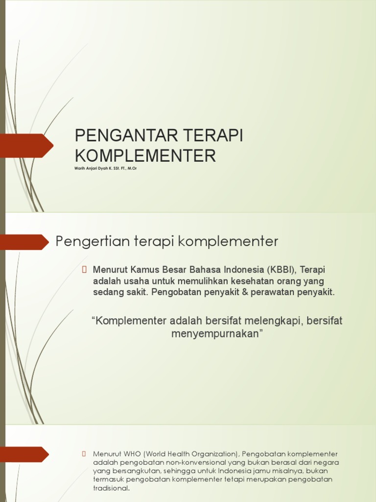 Pengantar Terapi Komplementer | PDF