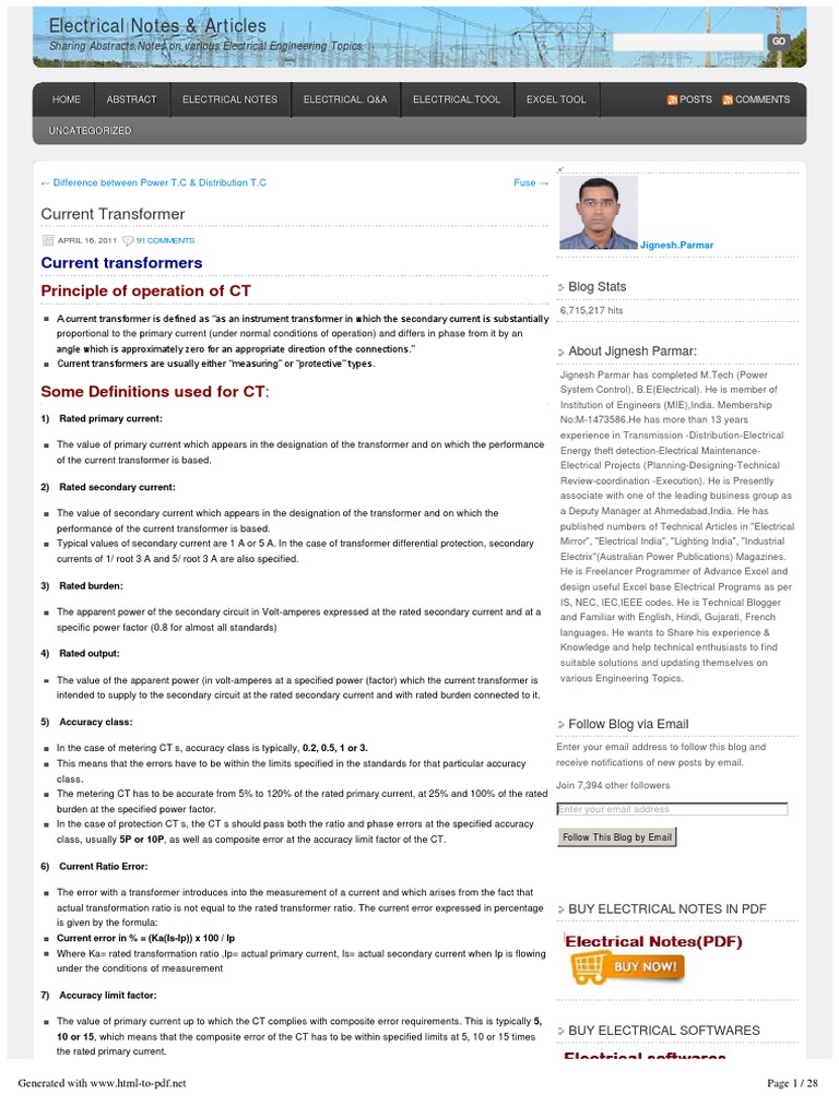 Current Transformer | PDF | Transformer | Electrical Engineering