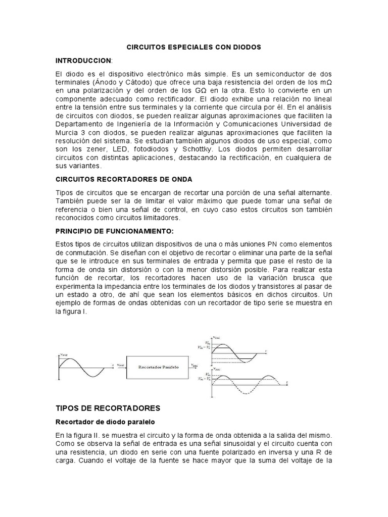 Circuitos Recortadores de Onda | PDF | Diodo láser | Diodo