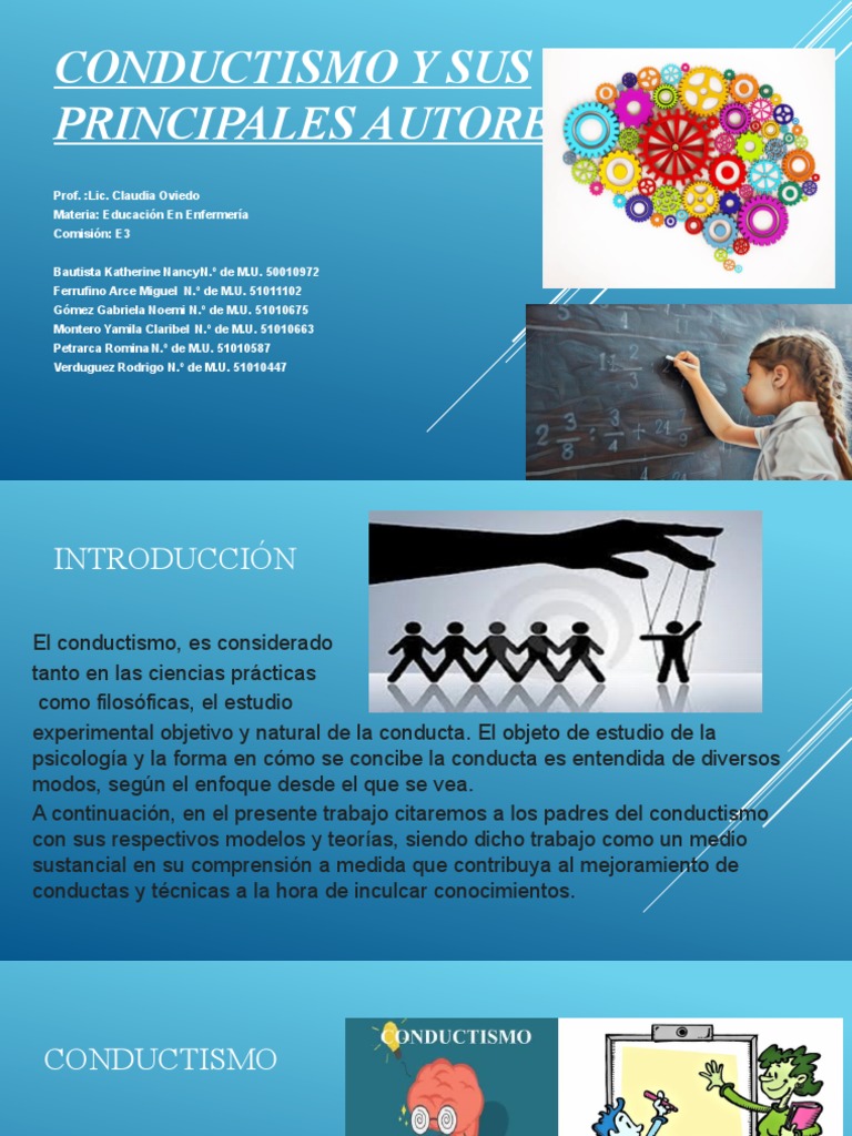 Conductismo y Sus Principales Autores | PDF | Aprendizaje | Comportamiento