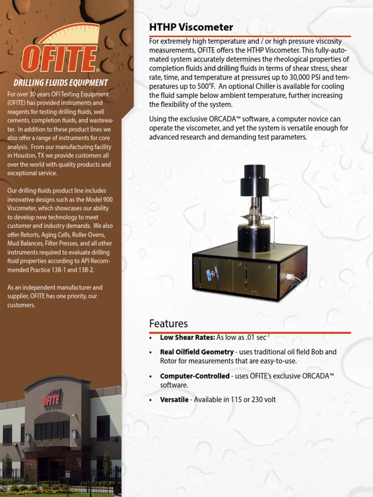 HTHP Viscometer: Drilling Fluids Equipment | PDF | Mechanical ...