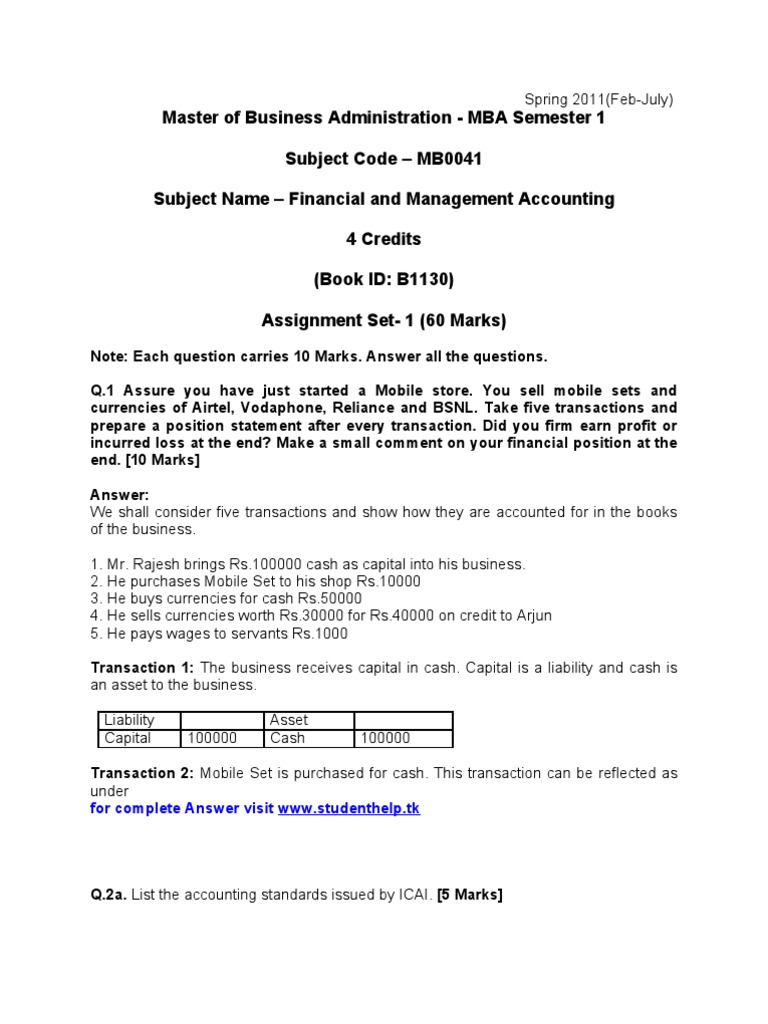 MB0041 | PDF | Business