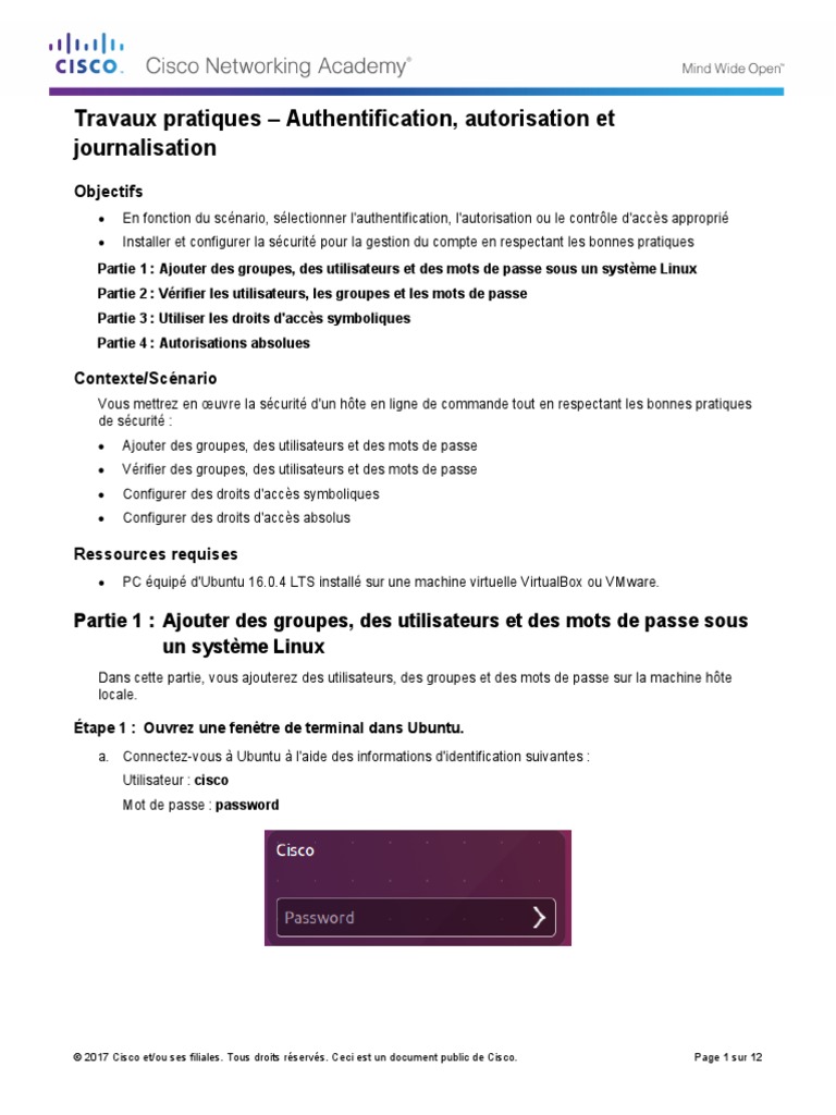 2 5 2 5 Lab Authentication Authorization Accounting Pdf Mot De Passe Interface Graphique