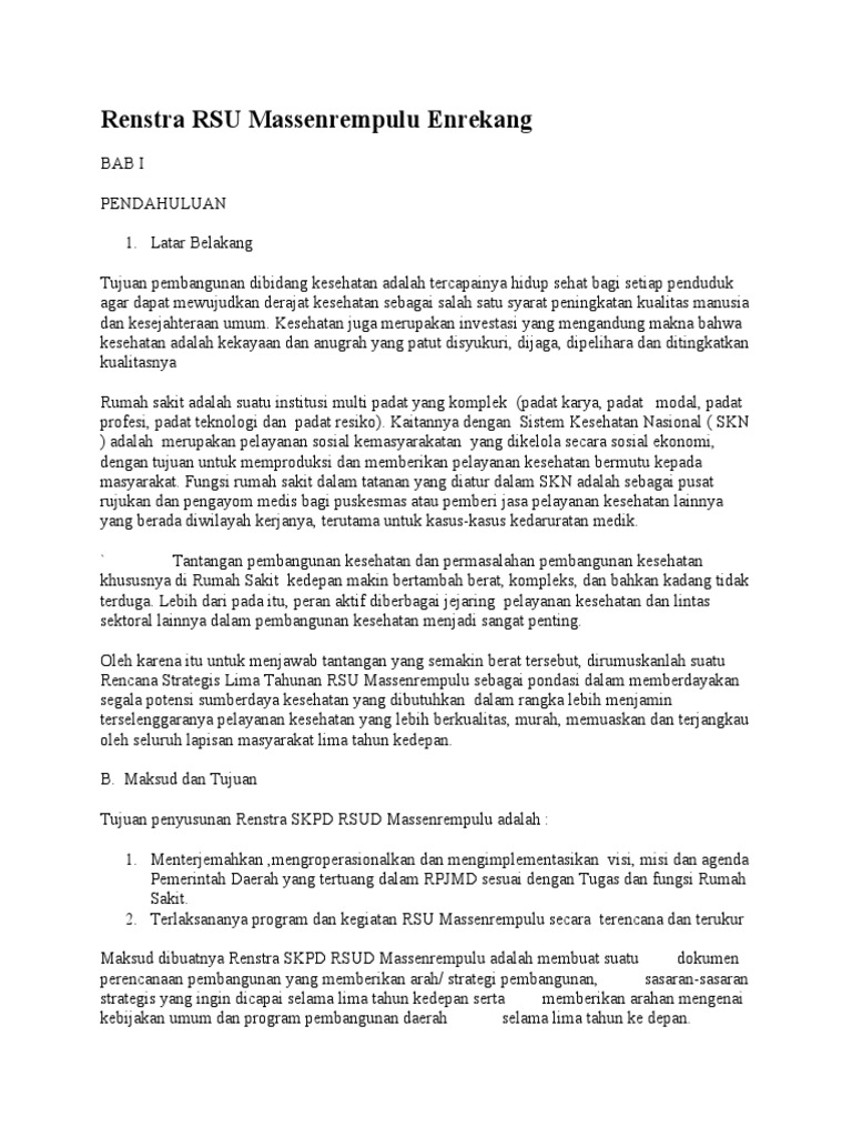 Renstra RSU Massenrempulu | PDF
