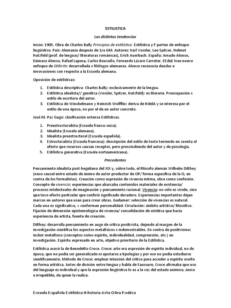 ESTILISTICA | PDF | Lingüística | Autor