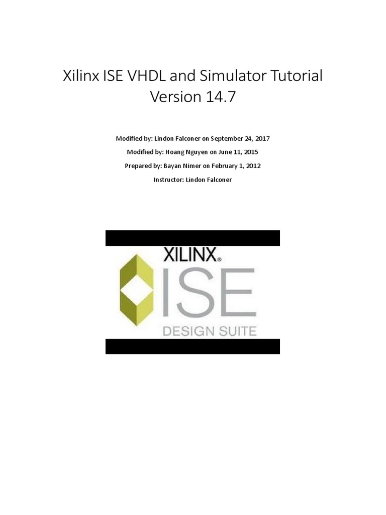 Xilinx Ise Vhdl And Simulator Tutorial V 147 Pdf Vhdl Hardware Description Language