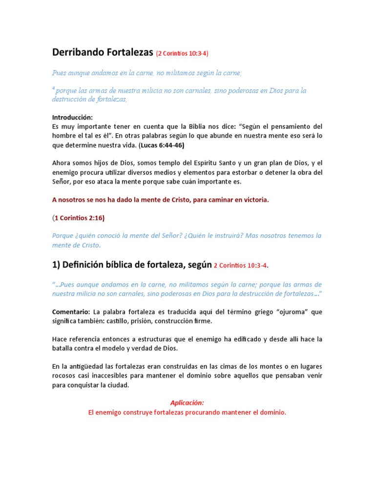 Cómo Destruir Fortalezas | PDF | Cristo (título) | Dios