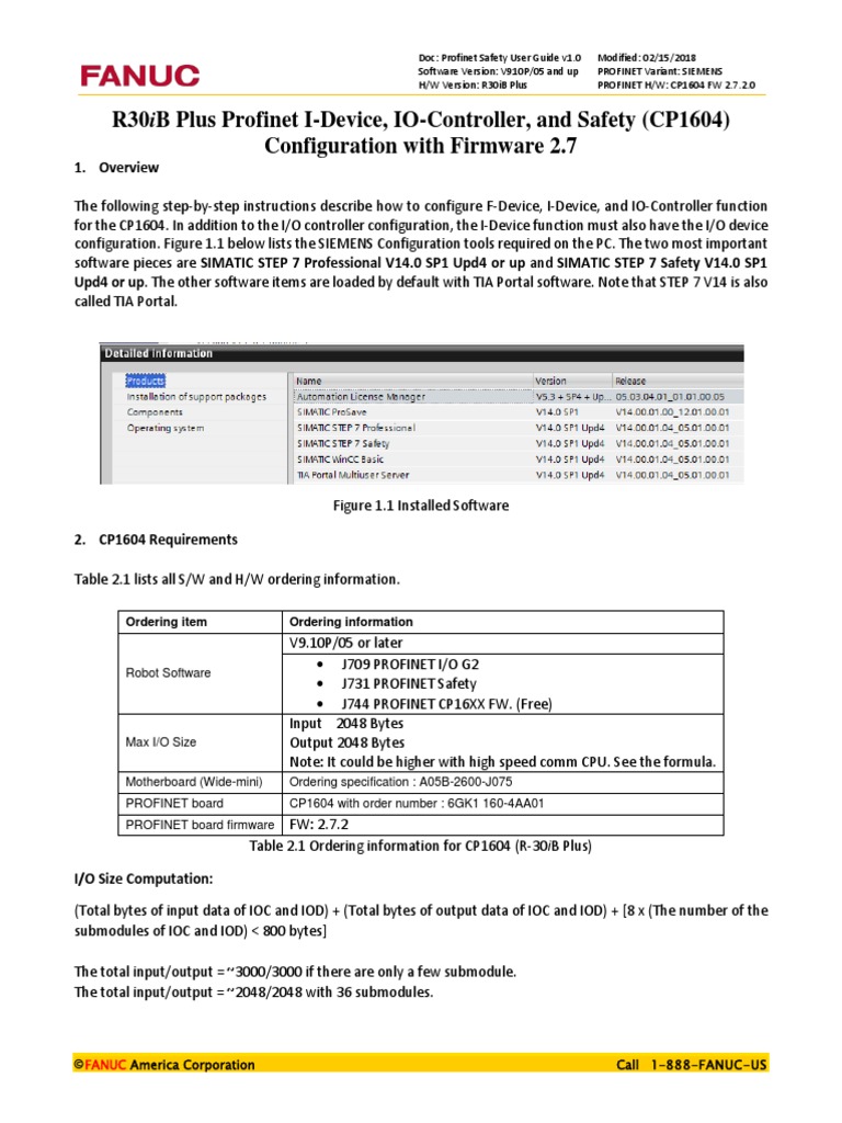 R30iB Plus Profinet I-Device, IO-Controller, and Safety (CP1604 ...