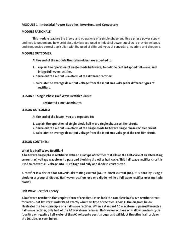 Half-Wave and Full-Wave Rect | PDF | Rectifier | Diode
