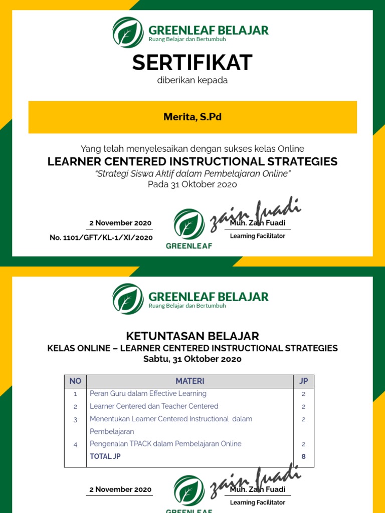 Greenleaf Belajar 8 Jam | PDF