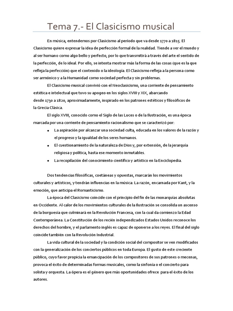 2º ESO-Tema 7 | PDF | Clasicismo | Era de iluminacion