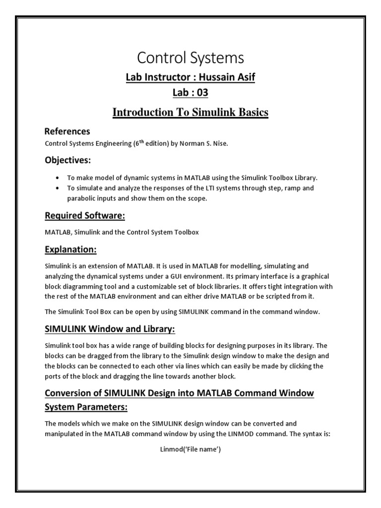 Introduction To Simulink Basics | PDF