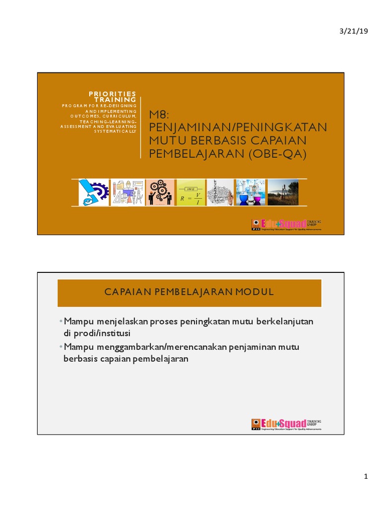 M8-Penjaminan Mutu OBE | PDF | Pengembangan Diri
