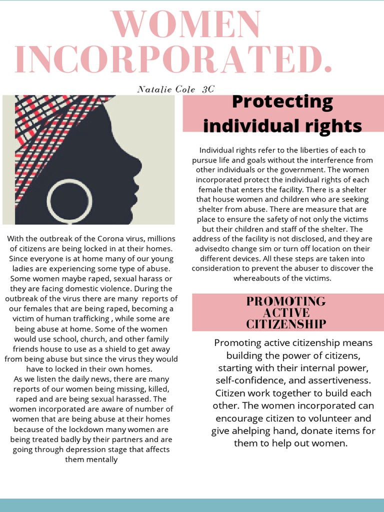 Protecting Individual Rights: Natalie Cole 3C | PDF | Domestic Violence ...