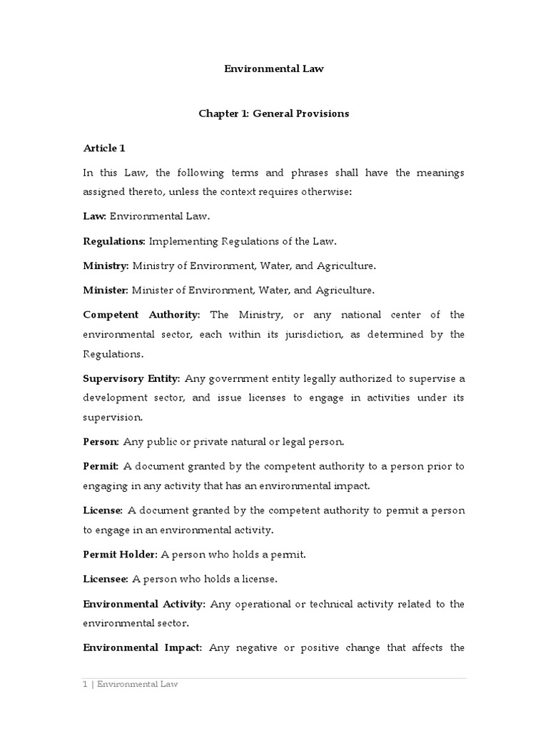 Saudi Environmental Law Overview | PDF | Environmental Impact ...