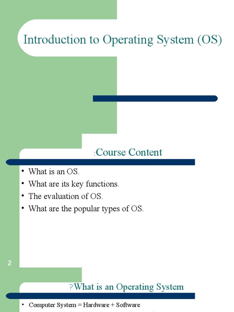 Introduction To Operating System (OS) | PDF | Operating System | Booting