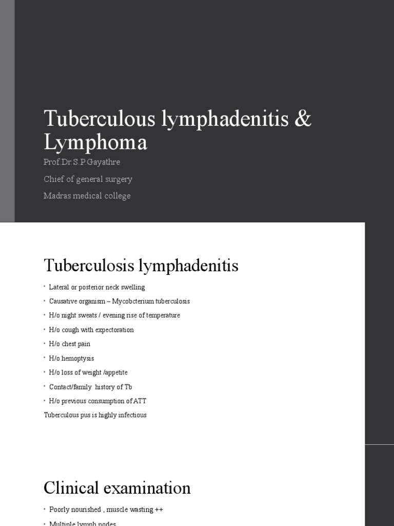 TB LYMPHADENITIS | PDF | Lymphoma | Tuberculosis