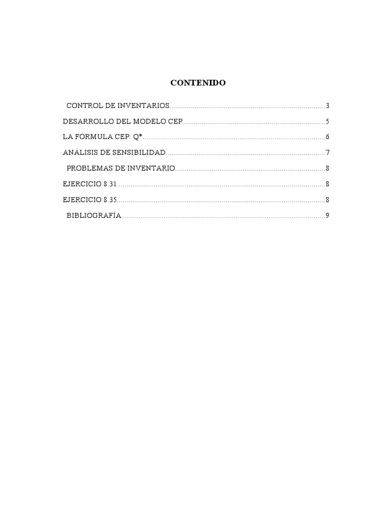 Modelo CEP para Control de Inventarios | PDF | Inventario | Business
