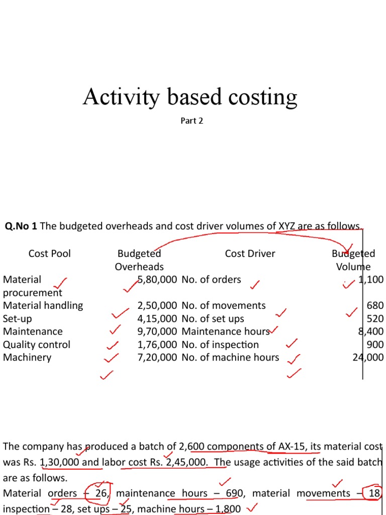 Activity Based Costing Analysis and Calculation | PDF | Business ...