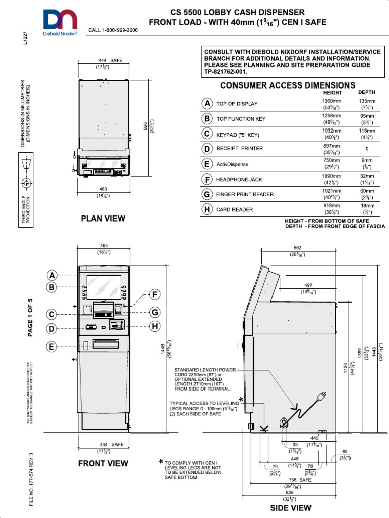 Atm Diebold 2021 Lobby Frontal - Modelo 5500 | PDF | Power Supply | Ac ...