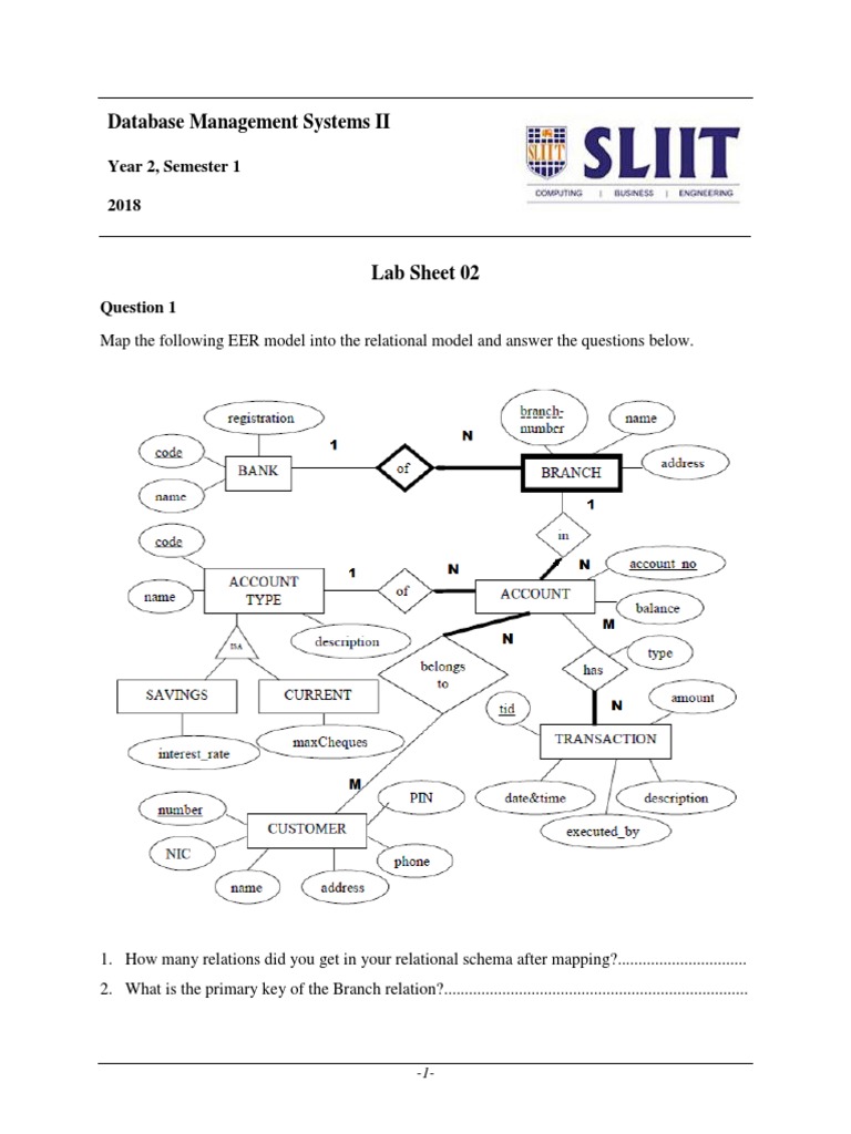 Database Management Systems II: Year 2, Semester 1 2018 | Download Free ...