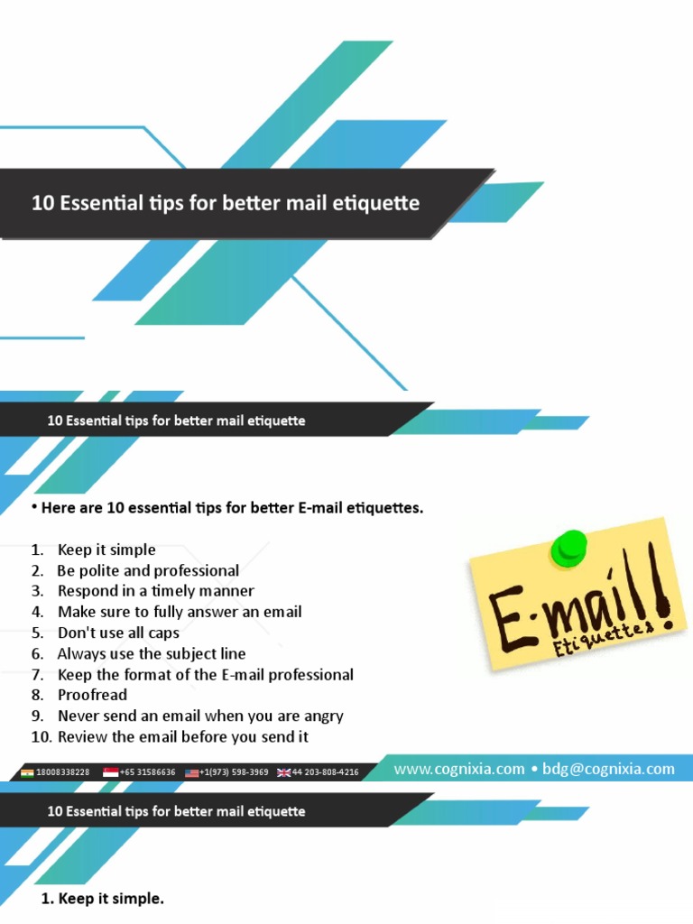10 Essential Tips For Better Mail Etiquette - Cognixia | PDF ...