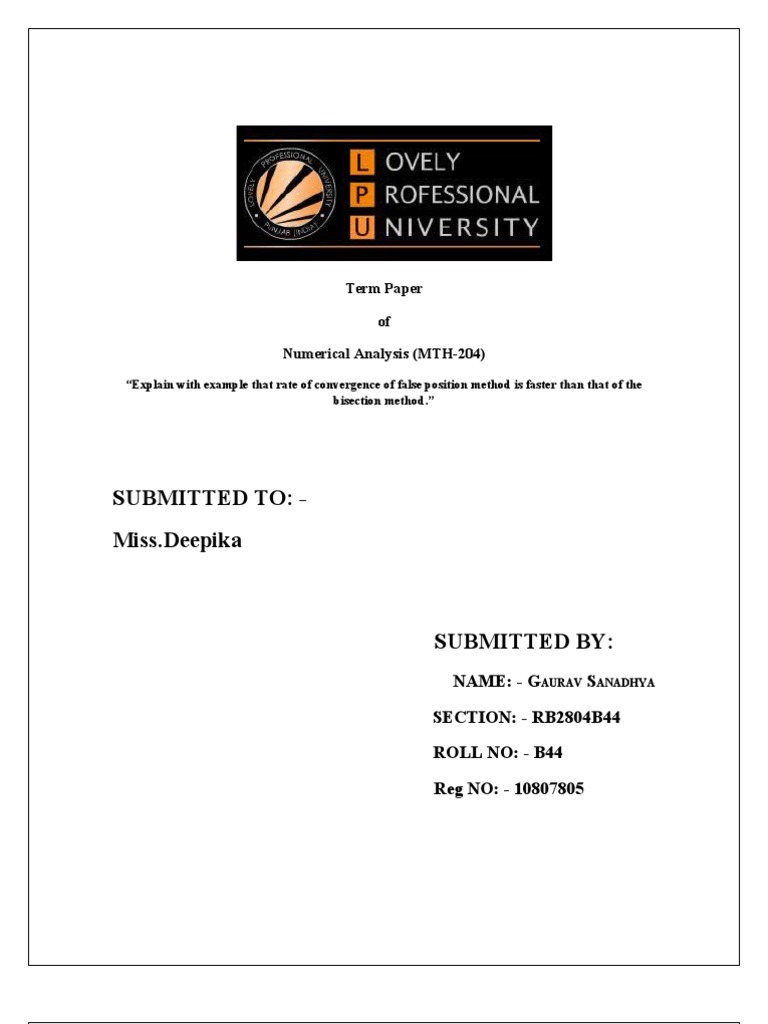 Explain With Example That Rate Of Convergence Of False Position Method Is Faster Than That Of