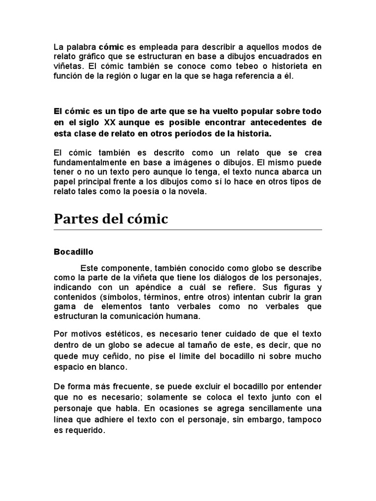 Partes Del Comic | PDF | Cómics | Comunicación humana
