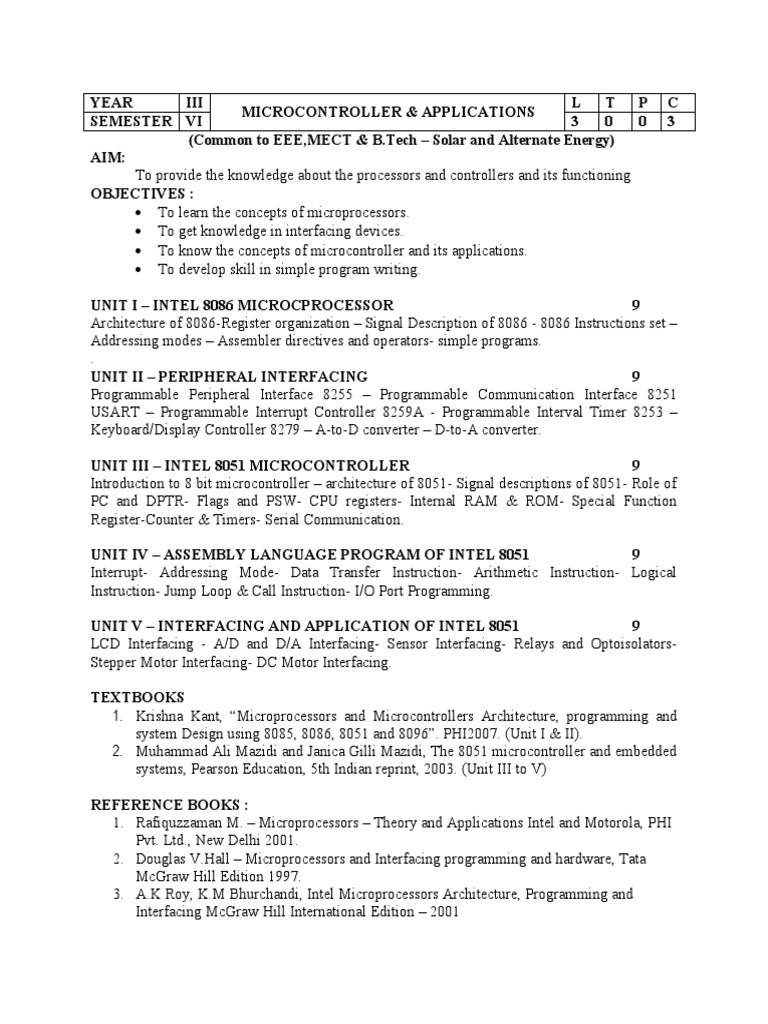 Microcontrollers And Applications Qb Pdf Microcontroller Information And Communications