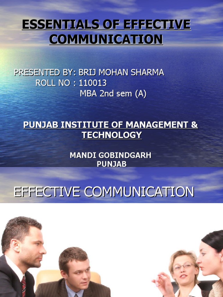 Essentials of Effective Communication | PDF | Communication | Information