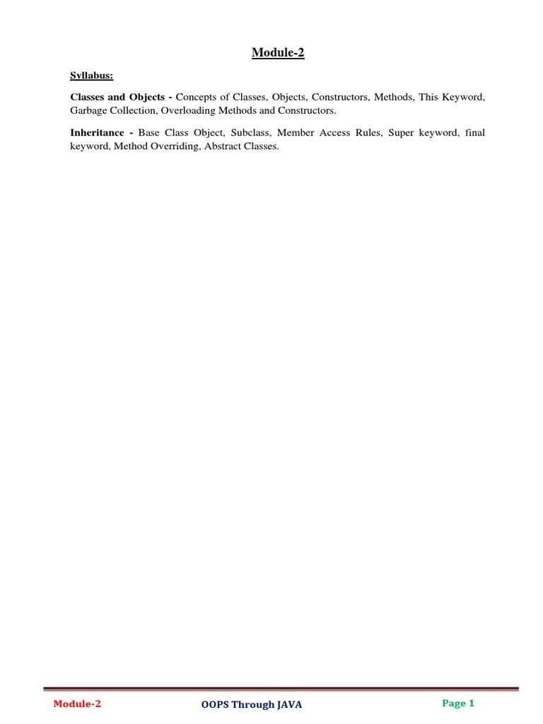 Mrec Oops Module-2 | PDF | Method (Computer Programming) | Inheritance ... Mrec Oops Module-2 | PDF | Method (Computer Programming) | Inheritance ...