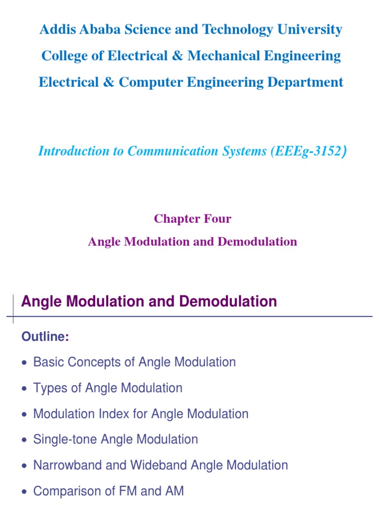 Chapter 4-Angle Modulation and Demodulation | PDF | Frequency ...