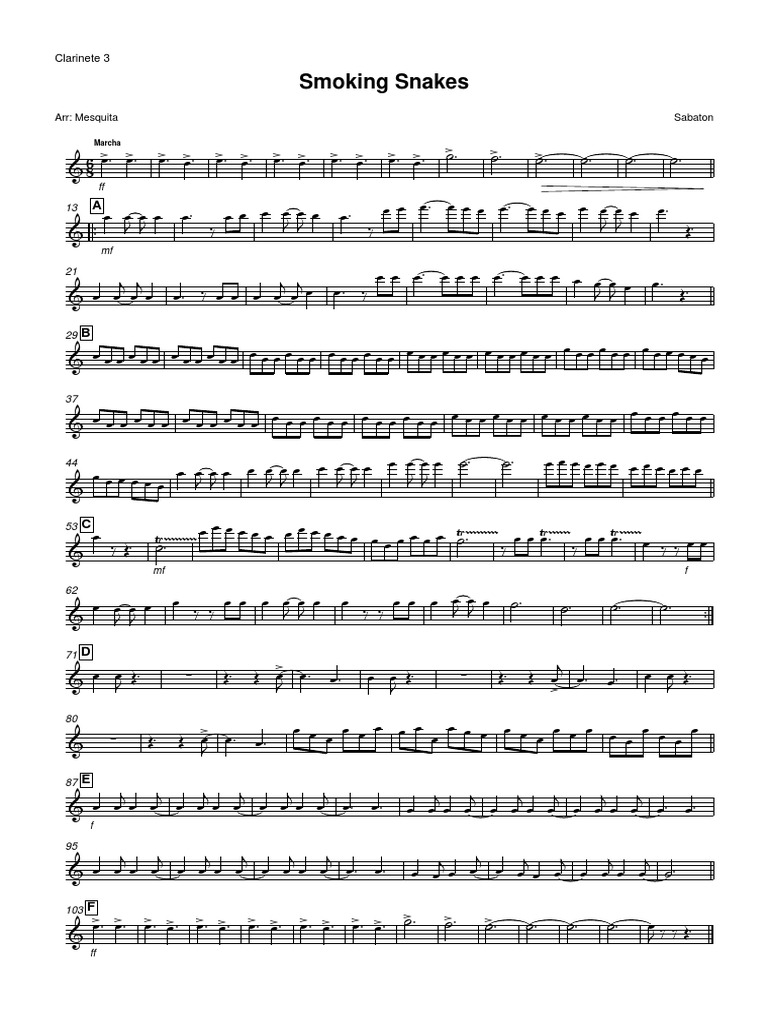 Smoking Snakes Clarinete 3 | PDF