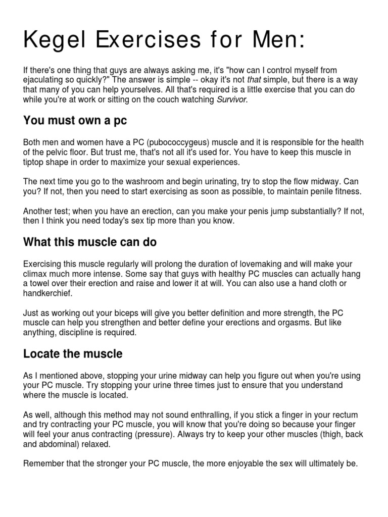 Kegel Exercises For Men | PDF