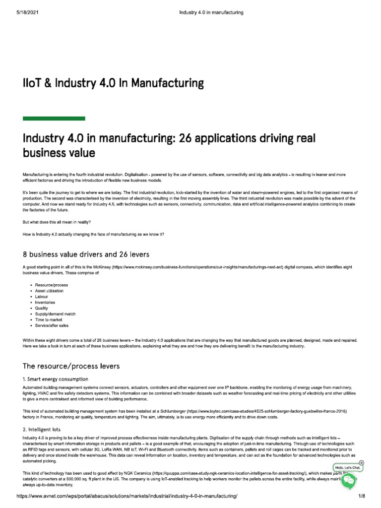 Industry 4.0 Application | PDF