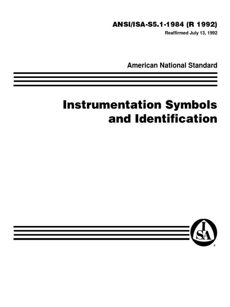 Instrumentation Symbols and Identification: ANSI/ISA-S5.1-1984 (R 1992 ...