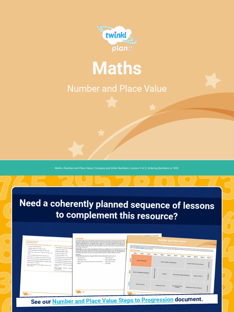 Lesson Presentation Ordering Numbers To 1000 | PDF | Numbers | Mathematics